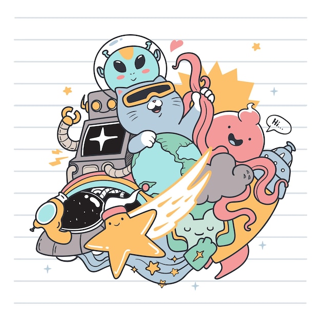 Whimsical Cosmic Creatures Explore the Wonders of Space | Jiffy Designs