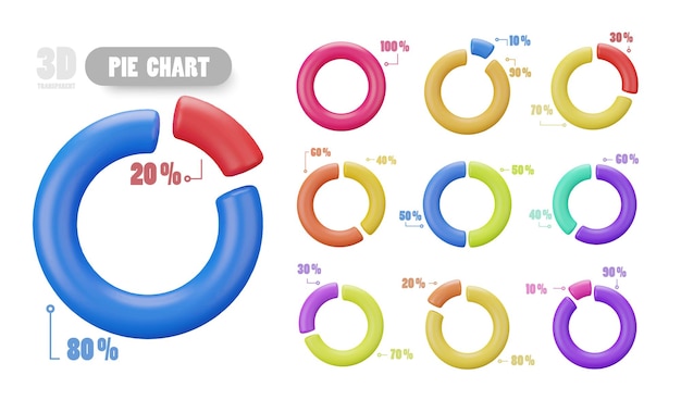 Vibrant Pie Charts: A Colorful Visualization of Data Proportions ...