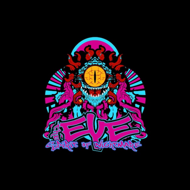 Vibrant Mythical Eye Emblem with Intricate Floral Designs | Jiffy Designs