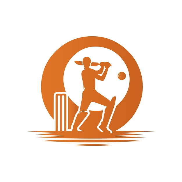 Iconic Cricket Player Silhouette in Dynamic Pose | Jiffy Designs