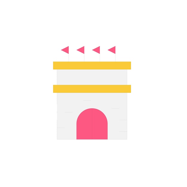 Vibrant Geometric Castle with Triangular Flags | Jiffy Designs