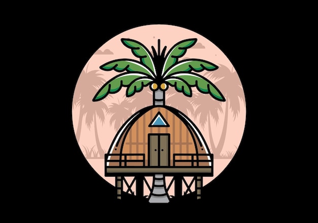 Tropical Oasis Hut in Vibrant Circle Design | Jiffy Designs
