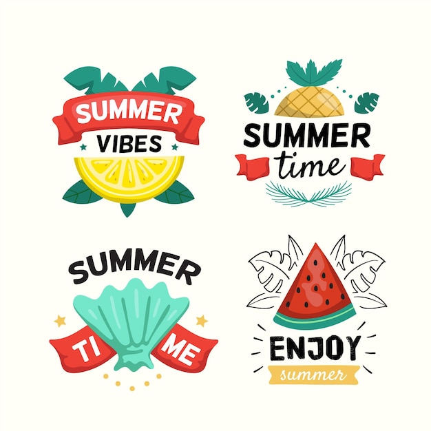 Vibrant Summer-Themed Graphic Collection with Tropical Motifs | Jiffy ...