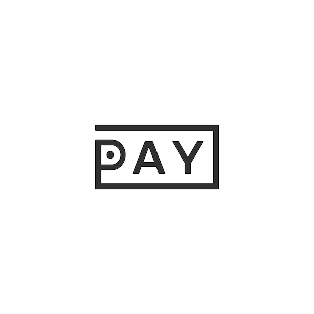Simple and Bold Pay Symbol in Minimalist Black and White | Jiffy Designs