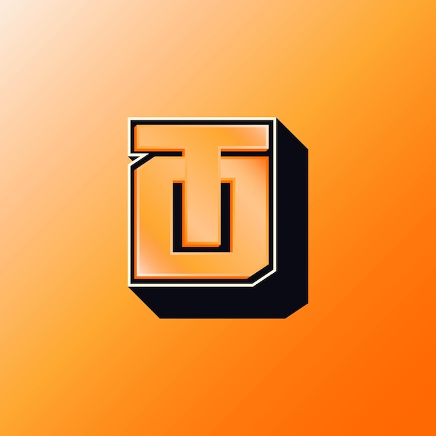 Sleek and Stylish Monogram Logo on Vibrant Orange Backdrop | Jiffy Designs