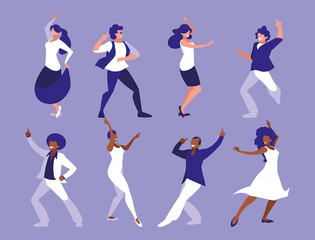 Diverse Collection of Vibrant Dance Poses and Movements | Jiffy Designs