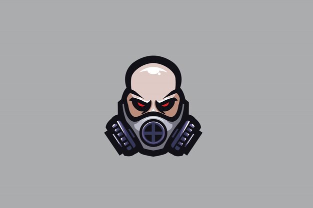 Menacing Gas Mask Illustration with Intense Gaze | Jiffy Designs
