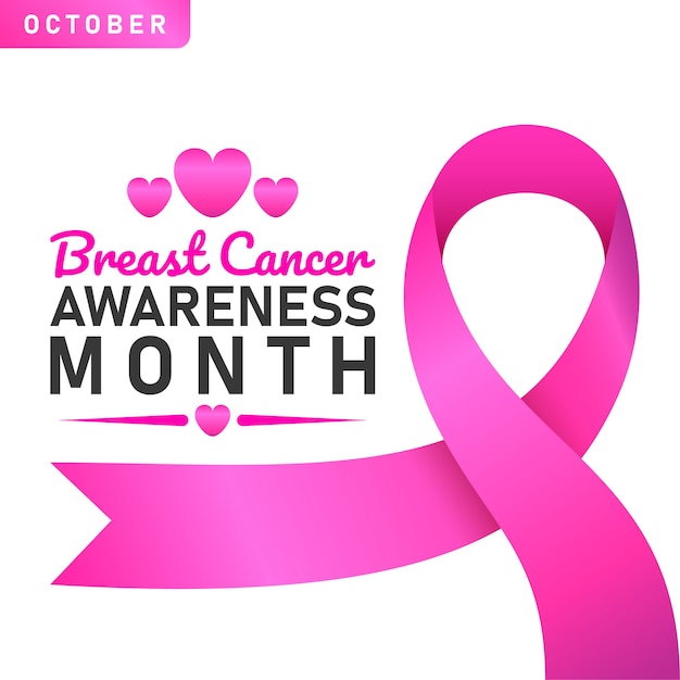 Vibrant Pink Ribbon Celebrating Breast Cancer Awareness Month | Jiffy ...