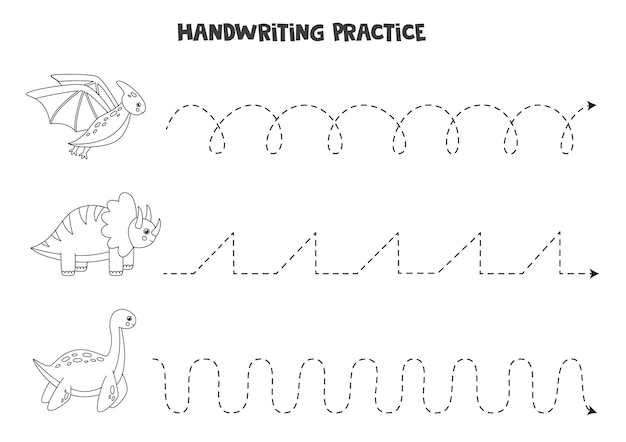Charming Dinosaur Shapes for Handwriting Practice | Jiffy Designs