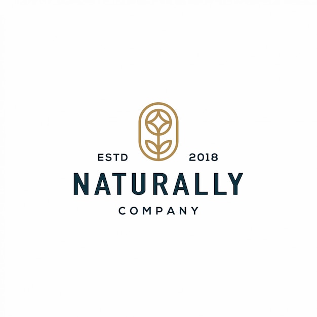Naturally Company Logo with Leaf and Wheat Emblem | Jiffy Designs