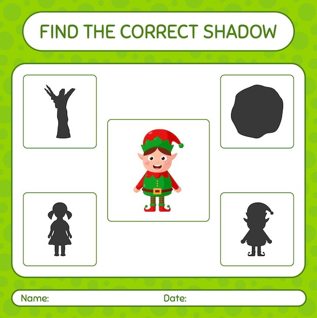 Playful Elf Shadow Matching Game | Jiffy Designs