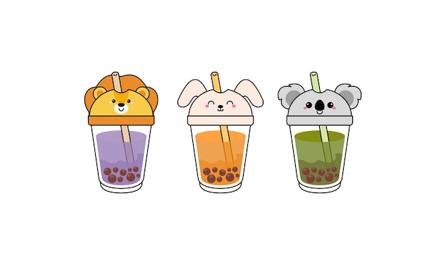 Adorable Animal-Themed Bubble Tea Drinks in Vibrant Colors | Jiffy Designs