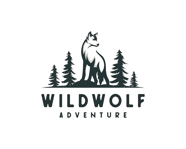 Majestic Wildwolf Silhouette Amid Evergreen Pines | Jiffy Designs