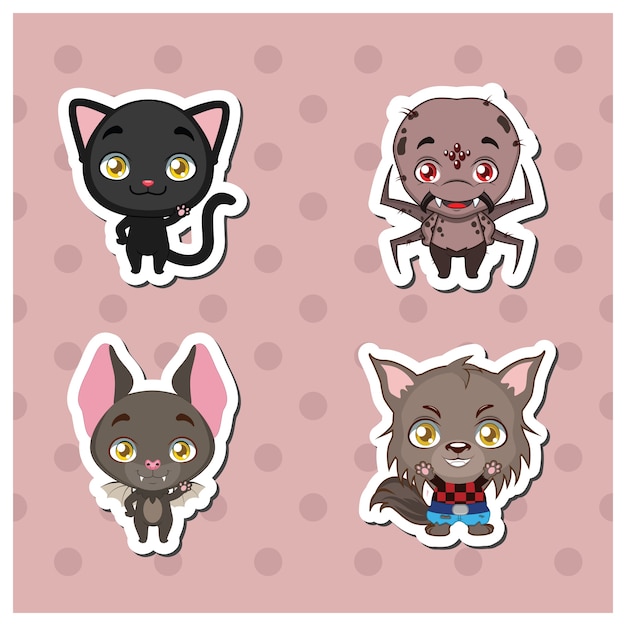 Adorable Cartoon Cats with Expressive Faces and Playful Poses | Jiffy ...