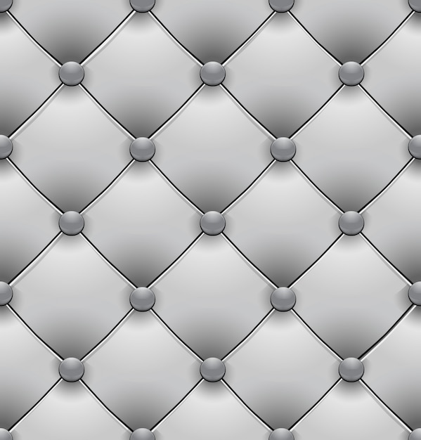 Elegant Silver Tufted Leather Upholstery Pattern | Jiffy Designs