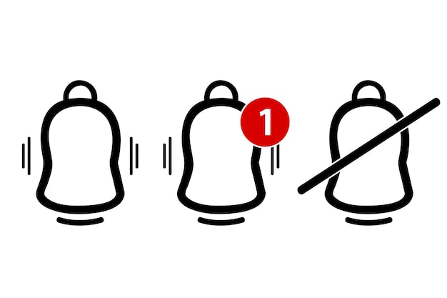 Minimalist Bell Icons Signaling Attention or Notification | Jiffy Designs
