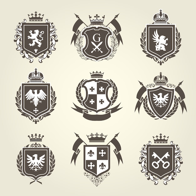 Regal Heraldic Crests: Ornate Emblems of Nobility and Power | Jiffy Designs