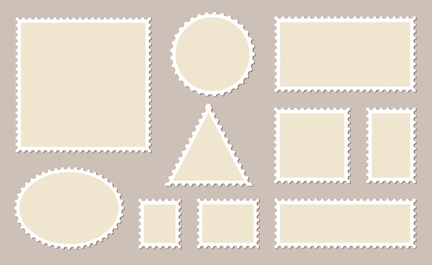 Vintage Postage Stamp Shapes in Neutral Tones | Jiffy Designs
