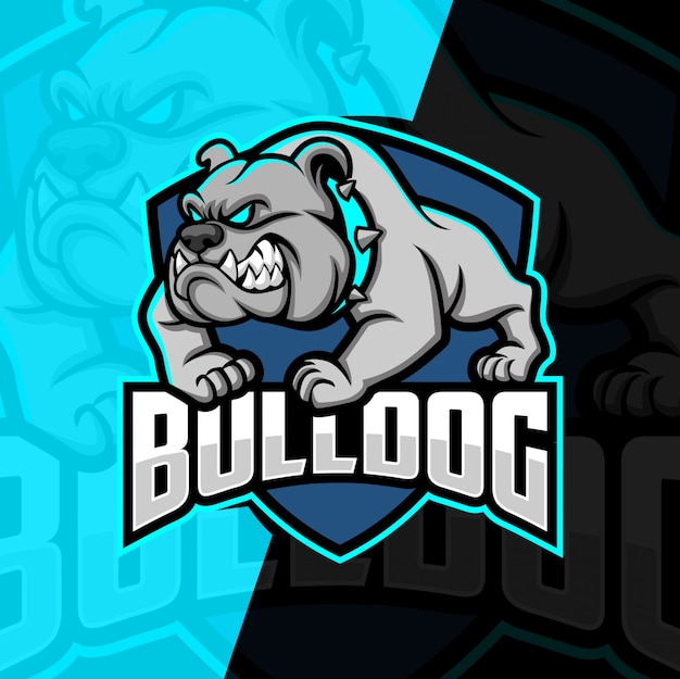 Fierce Bulldog Mascot Emblem with Vibrant Teal Background | Jiffy Designs