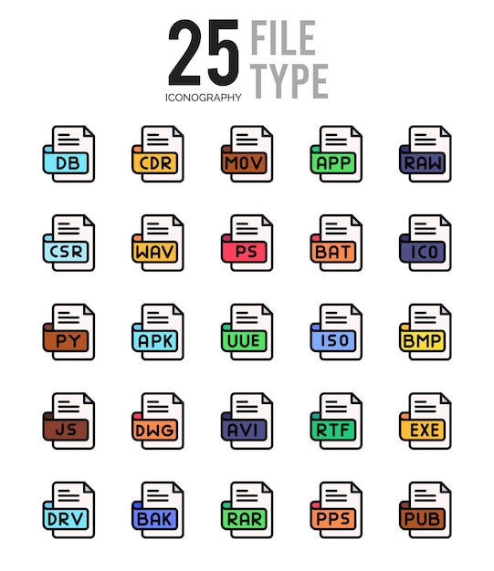 Diverse File Types Represented in Vibrant Iconography | Jiffy Designs