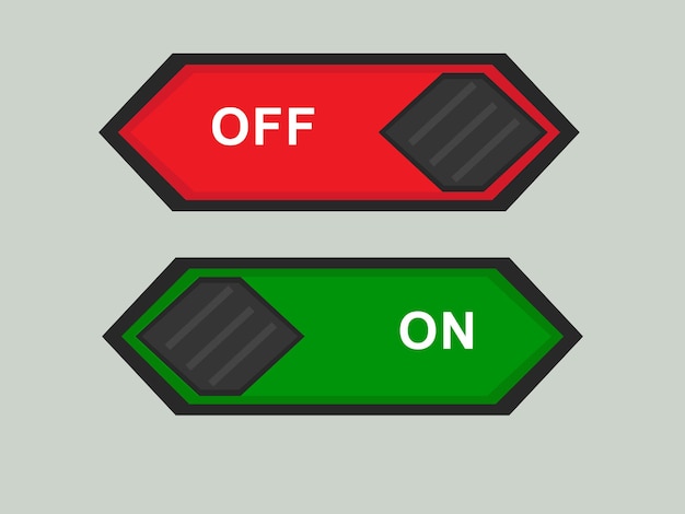 Vibrant On-Off Switch Buttons in Red and Green | Jiffy Designs