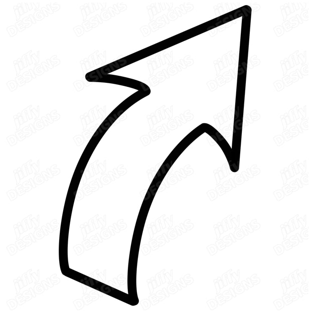 Curved Arrow Pointing Upward and Right in Bold Black Outline | Jiffy ...