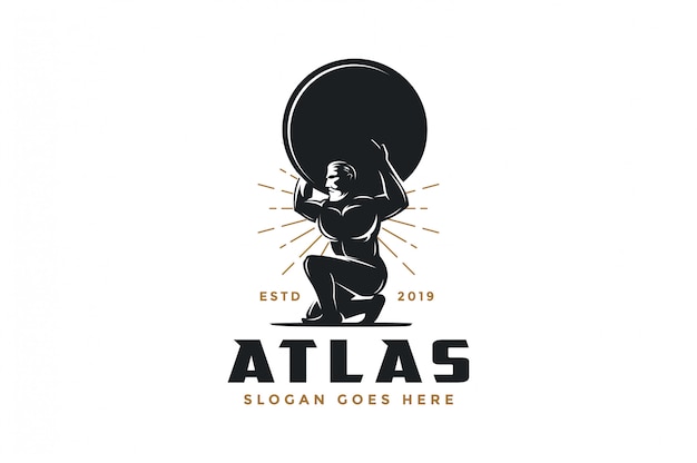 Powerful Silhouette of Atlas Holding the Sun Emblem | Jiffy Designs