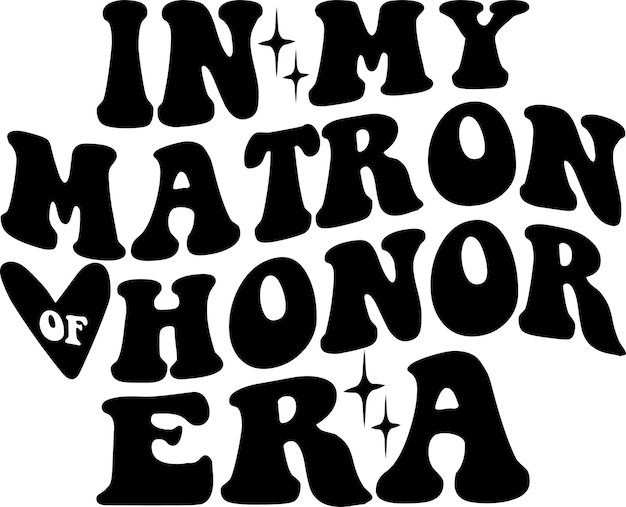 Elegant Black and White Text Celebrating Matron of Honor | Jiffy Designs