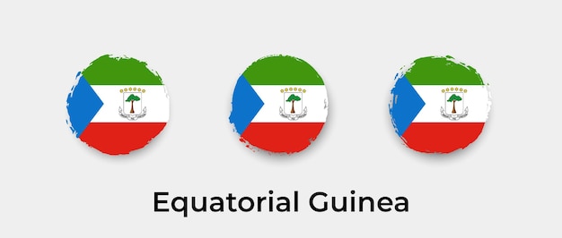 Vibrant Equatorial Guinea Flag Symbols in Circular Designs | Jiffy Designs