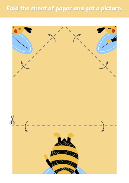 Playful Origami Bee Folding Activity Sheet | Jiffy Designs