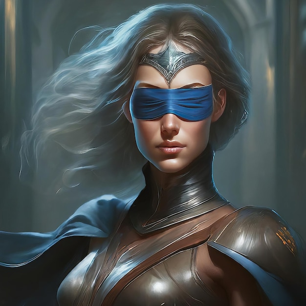 Captivating Superhero Portrait with Flowing Hair and Mask | Jiffy Designs