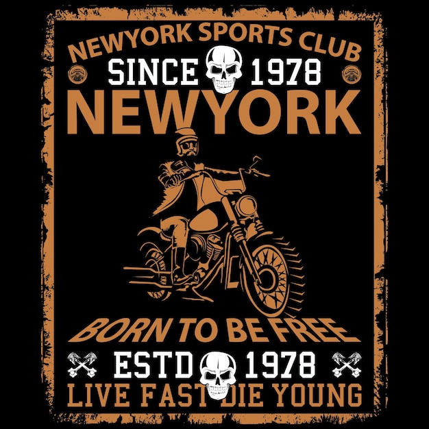 Vintage Motorcycle Club Emblem with Retro Typography and Graphics ...