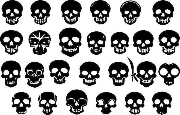 Haunting Skull Silhouettes: A Chilling Collection of Macabre Designs ...
