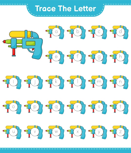 Vibrant Toy Water Gun Trace The Letter Collection | Jiffy Designs