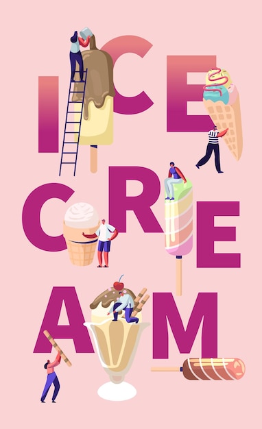 Delectable Delights: A Playful Ice Cream Typographic Illustration ...