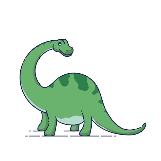 Friendly Green Brontosaurus Dinosaur Illustration | Jiffy Designs