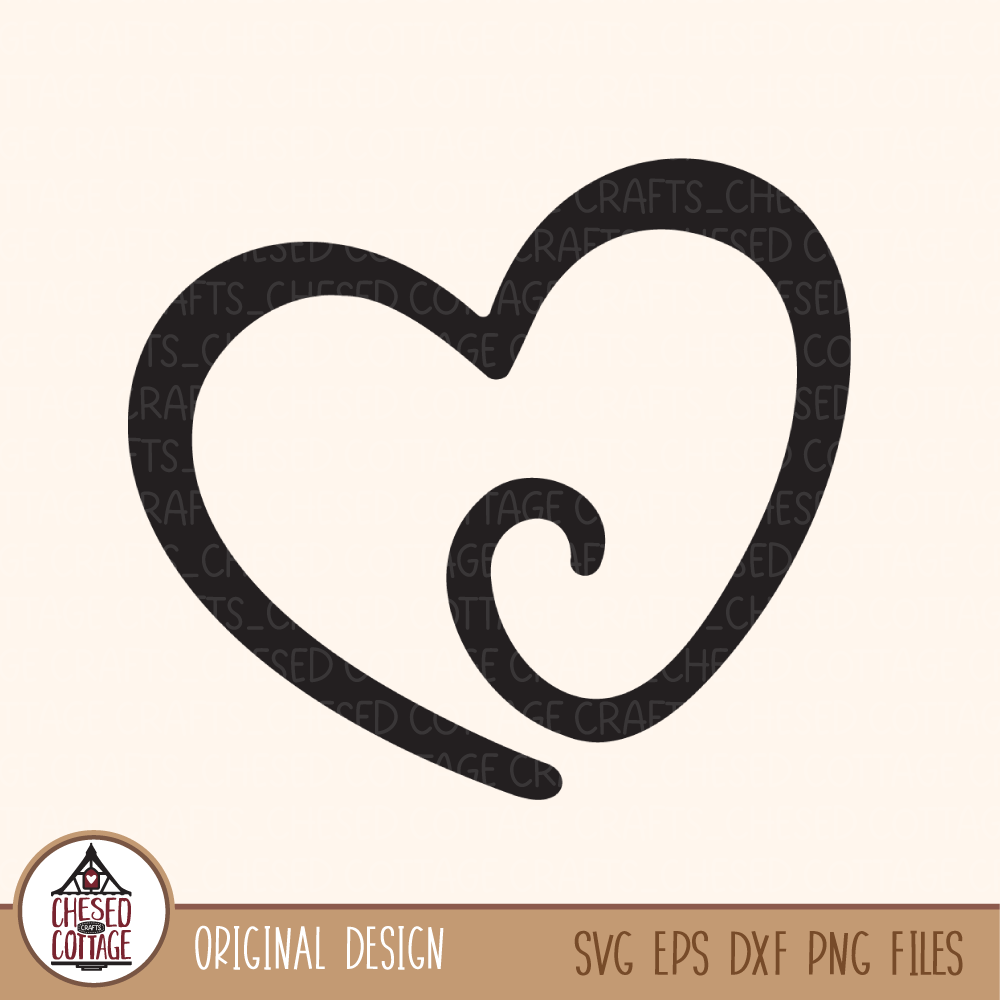 Whimsical Heart Silhouette with Elegant Curled Tip | Jiffy Designs