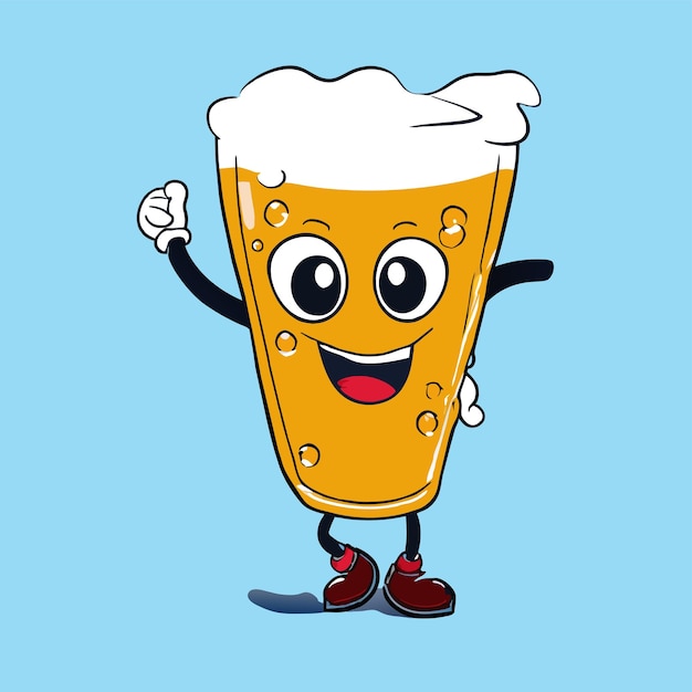Cheerful Cartoon Beer Mug with Friendly Smile | Jiffy Designs