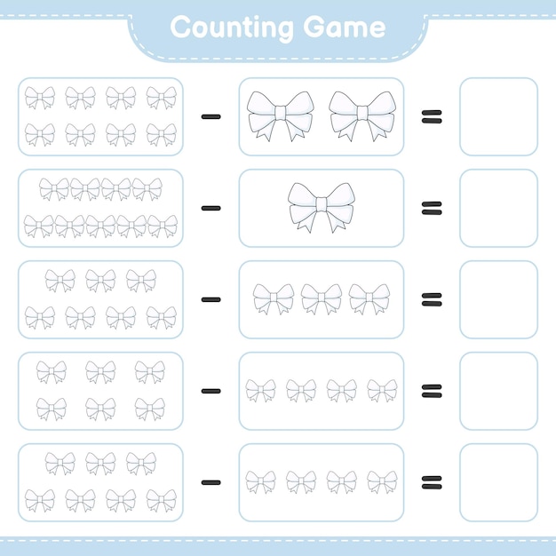 Counting Cute Bows in Playful Math Worksheet | Jiffy Designs