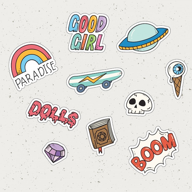 Vibrant Retro Sticker Pack with Quirky Pop Culture Elements | Jiffy Designs
