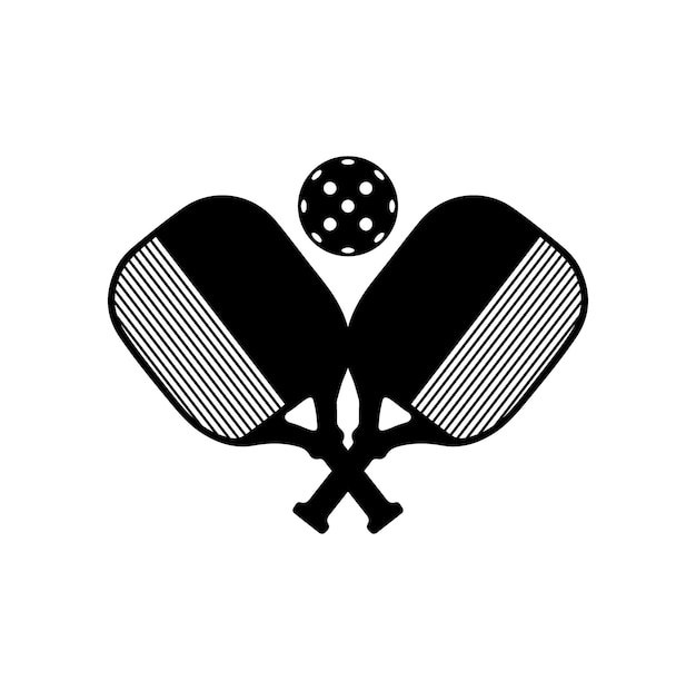 Elegant Silhouette of Pickleball Paddles and Ball | Jiffy Designs