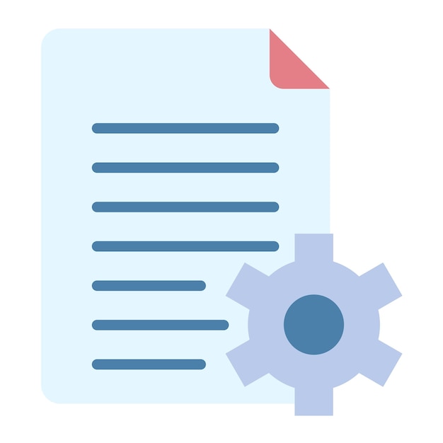 Minimalist Document with Gear Icon - Simple Design | Jiffy Designs