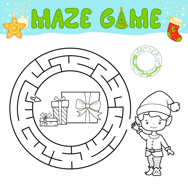 Festive Maze Adventure: Help the Elf Find the Gift | Jiffy Designs