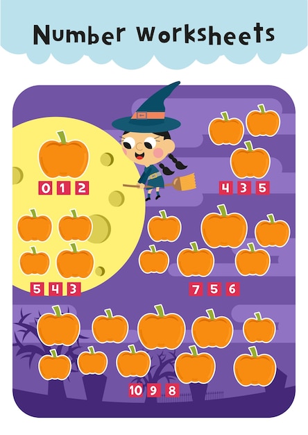Enchanting Autumn Apple Counting Worksheet for Kids | Jiffy Designs