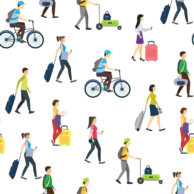 Diverse Collection of Stylized People Engaging in Various Activities ...