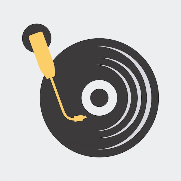Stylized Vinyl Record with Tonearm Graphic Design | Jiffy Designs