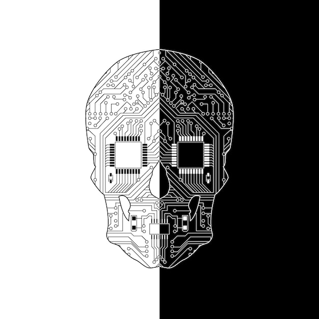 Captivating Circuit Skull: A Technological Masterpiece | Jiffy Designs