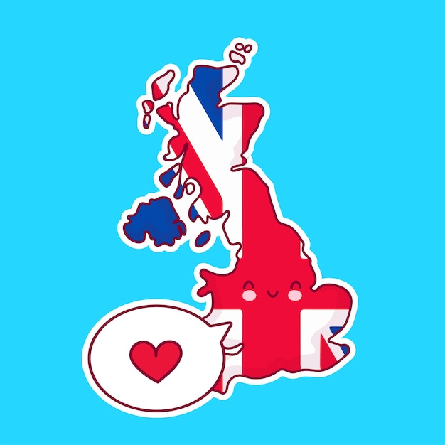 Vibrant Illustration of the United Kingdom Map with Heart | Jiffy Designs