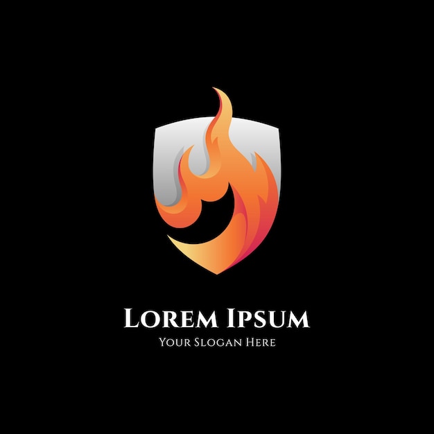 Vibrant Flame Emblem on Sleek Black Background | Jiffy Designs