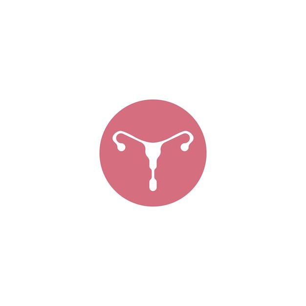 Minimalist Uterus Symbol in Soft Pink Circle | Jiffy Designs